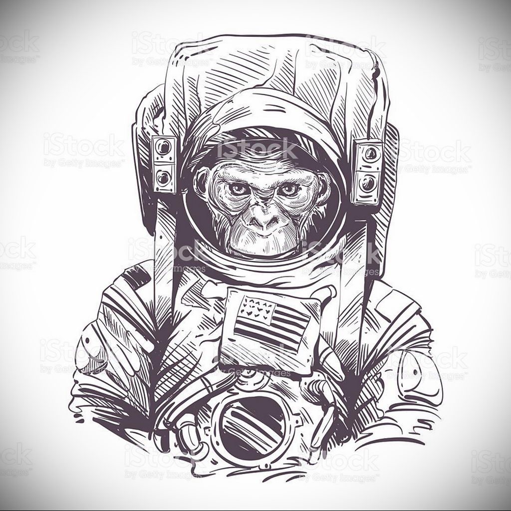 sketch of an astronaut tattoo 01.02.2020 №038 -tattoo astronaut ...